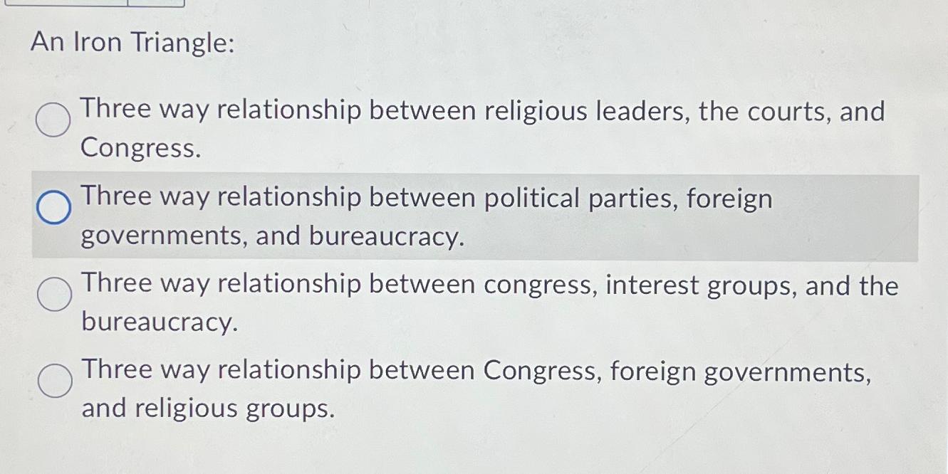 Solved An Iron Triangle:Three way relationship between | Chegg.com