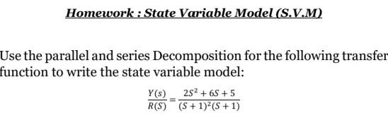 Solved Use the parallel and series Decomposition for the | Chegg.com