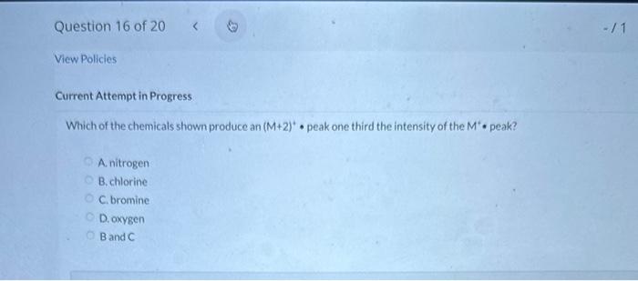 Solved Current Attempt in Progress Which of the chemicals | Chegg.com