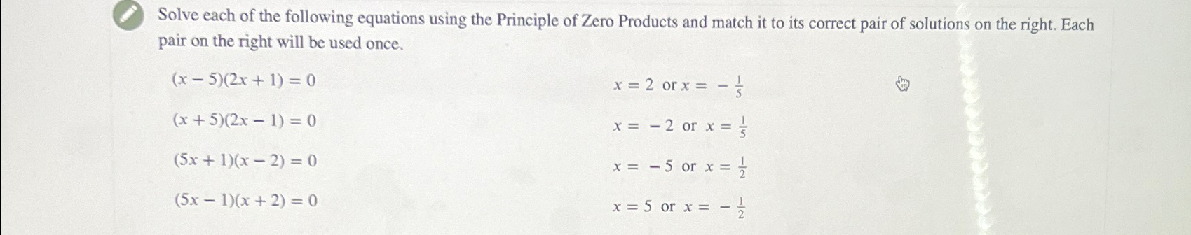 Solved Solve each of the following equations using the | Chegg.com