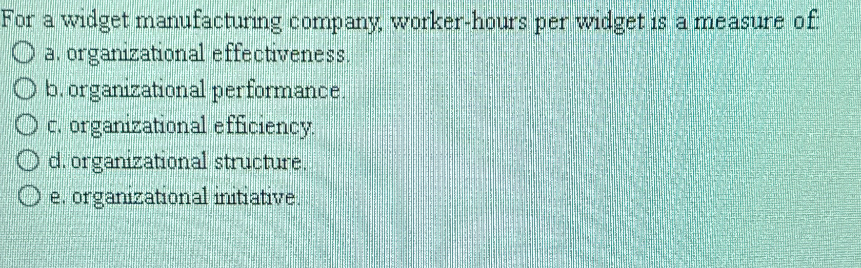 Solved For a widget manufacturing company, worker-hours per | Chegg.com
