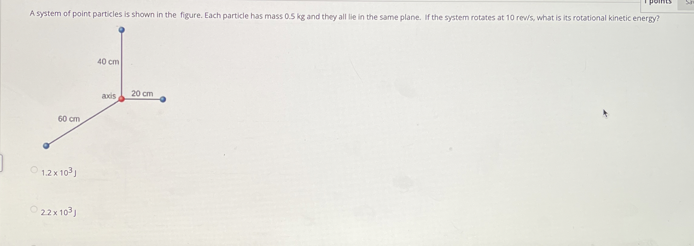 Solved A system of point particles is shown in the figure. | Chegg.com