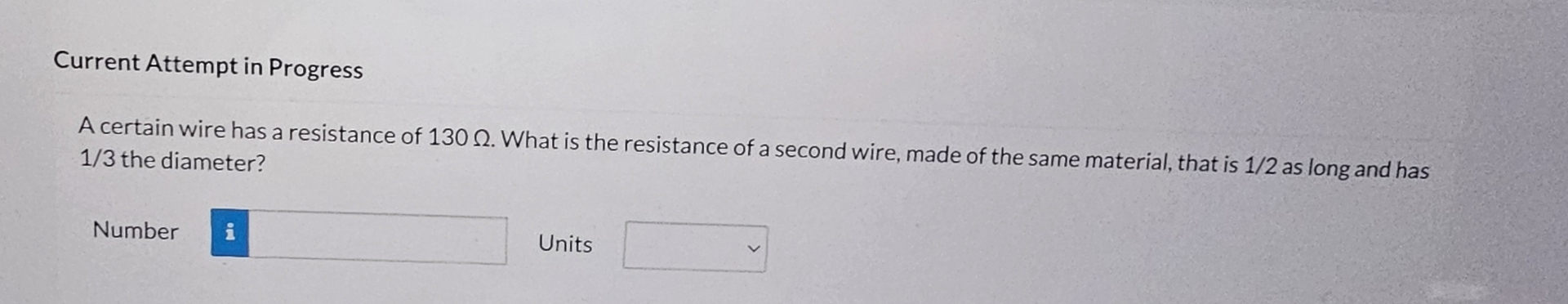 Solved Current Attempt in ProgressA certain wire has a | Chegg.com