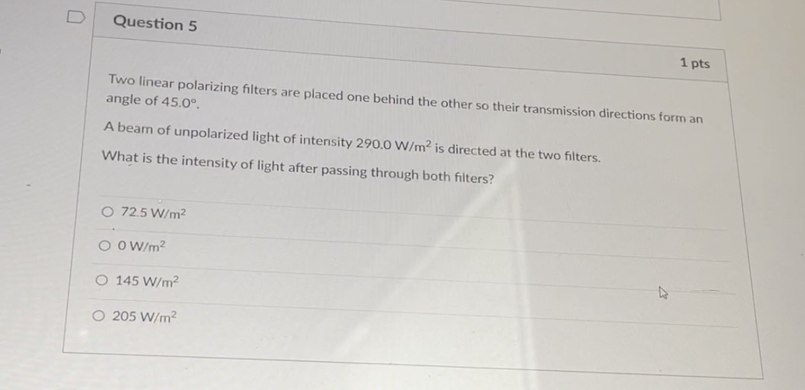 Solved Question 51 ﻿ptsTwo linear polarizing filters are | Chegg.com