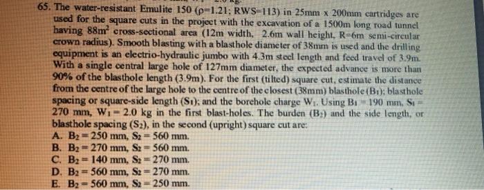 65. The water-resistant Emulite 150 (-1.21; RWS-113) | Chegg.com