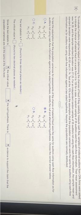 Solved To evaluate if auditors might be helped in | Chegg.com