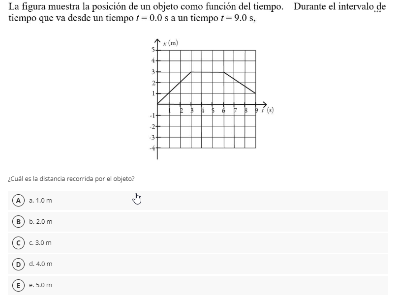 Solved La figura muestra la posicion de un objeto como | Chegg.com