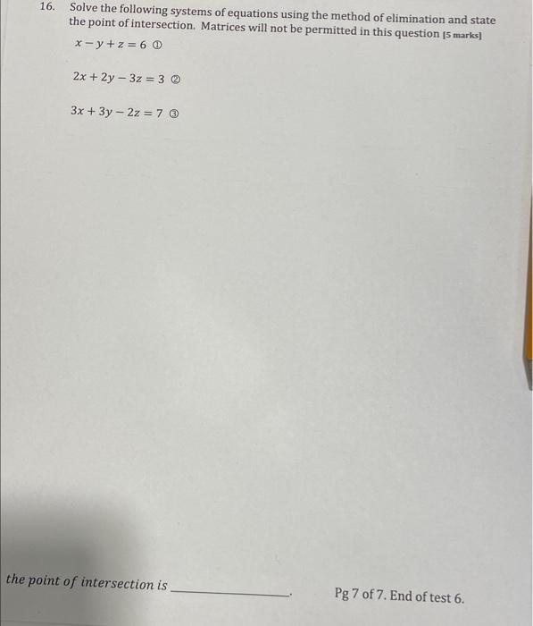 Solved 16. Solve the following systems of equations using | Chegg.com