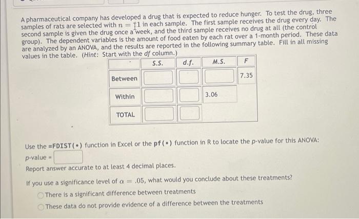 Solved A pharmaceutical company has developed a drug that is | Chegg.com