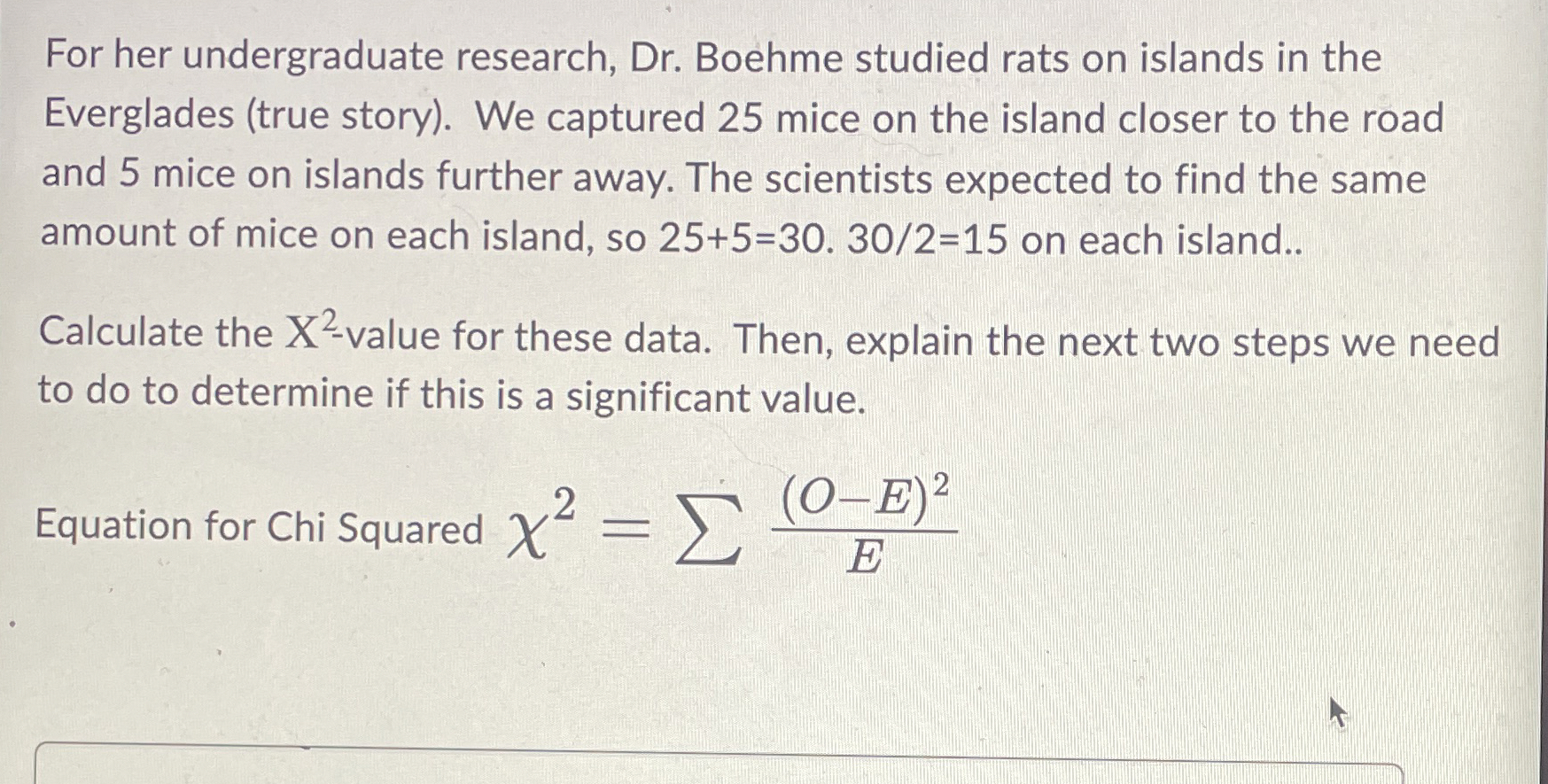 For her undergraduate research, Dr. ﻿Boehme studied | Chegg.com