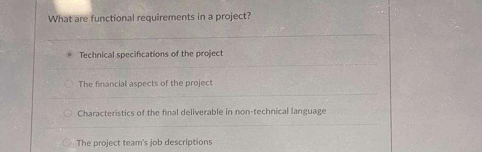 Solved What are functional requirements in a | Chegg.com