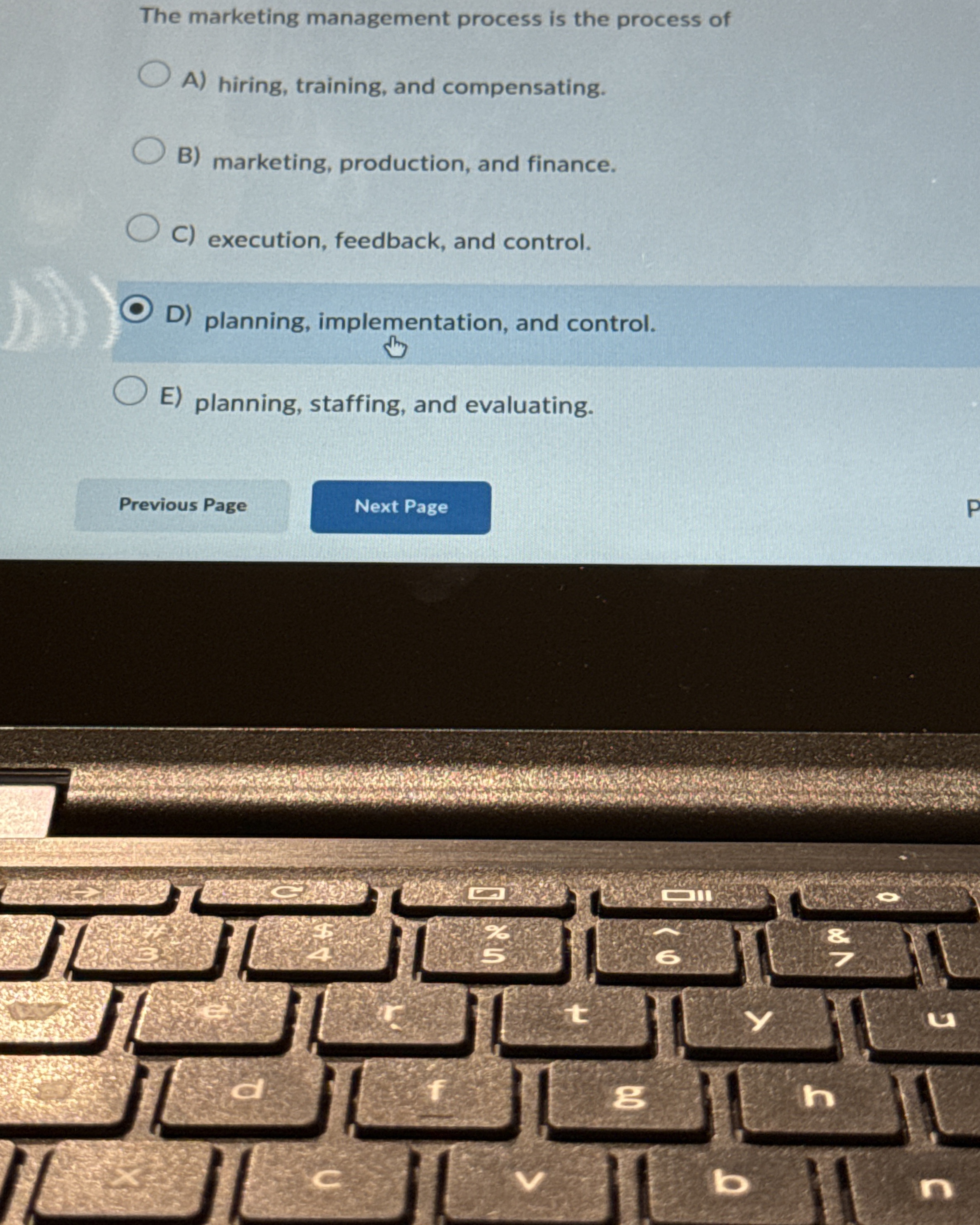 Solved The marketing management process is the process ofA) | Chegg.com