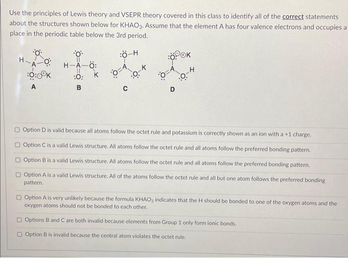 Solved Use the principles of Lewis theory and VSEPR theory | Chegg.com