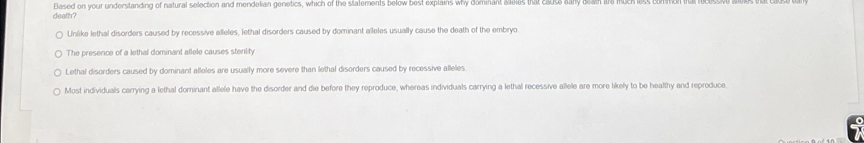 Solved Based on your understanding of natural selection and | Chegg.com