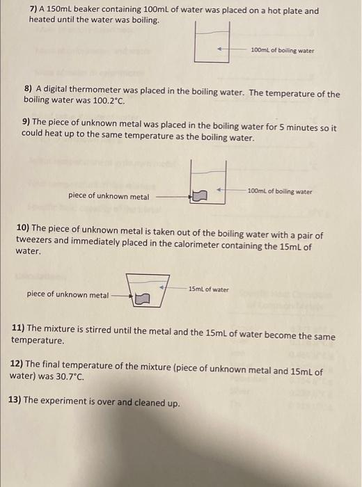 Solved Calorimetry Lab Objective: Calculate the specific | Chegg.com