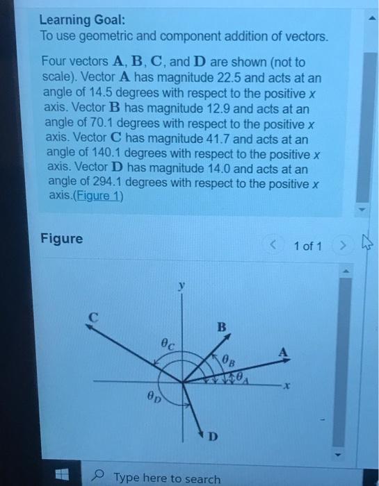 Solved Learning Goal: To use geometric and component | Chegg.com