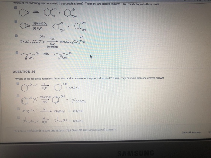 Solved Which of the following reactions yield the products | Chegg.com