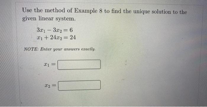 Solved Use the method of Example 8 to find the unique | Chegg.com