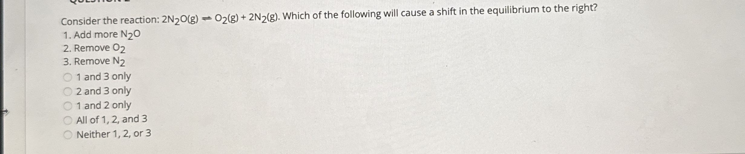 Solved Consider the reaction: 2N2O(g)=O2(g)+2N2(g). ﻿Which | Chegg.com