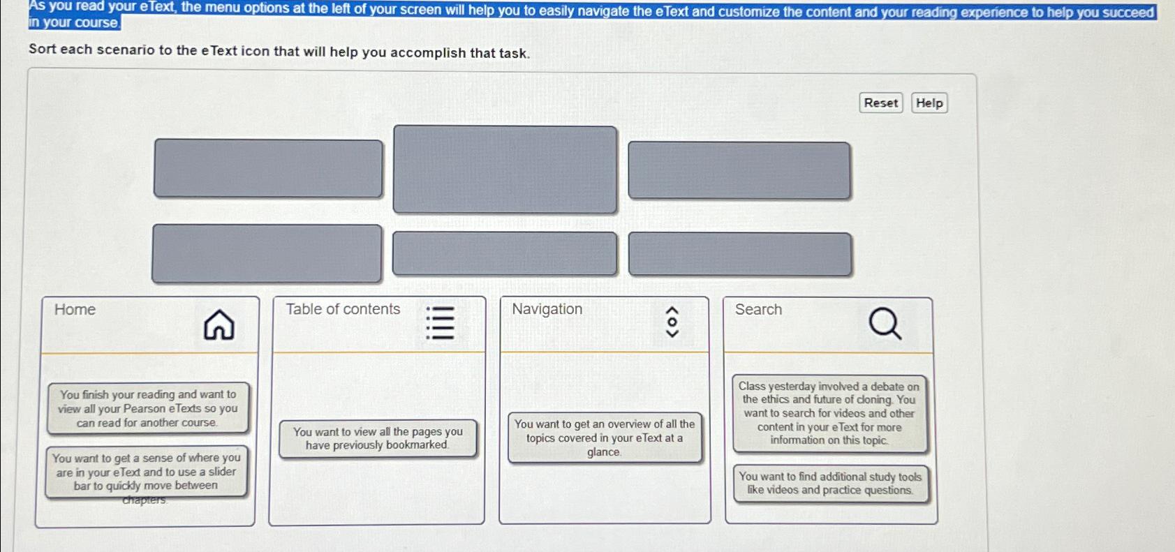 Solved As you read your elext, the menu options at the left | Chegg.com
