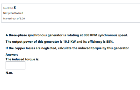 Solved A three-phase synchronous generator is rotating at | Chegg.com