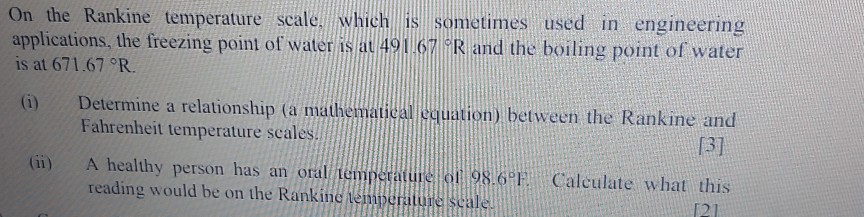 Solved On the Rankine temperature scale, which is sometimes | Chegg.com