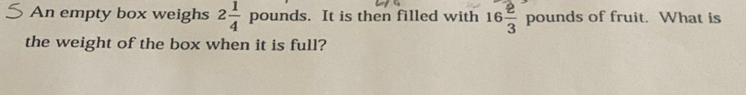 Solved 5 ﻿An empty box weighs 214 ﻿pounds. It is then filled | Chegg.com