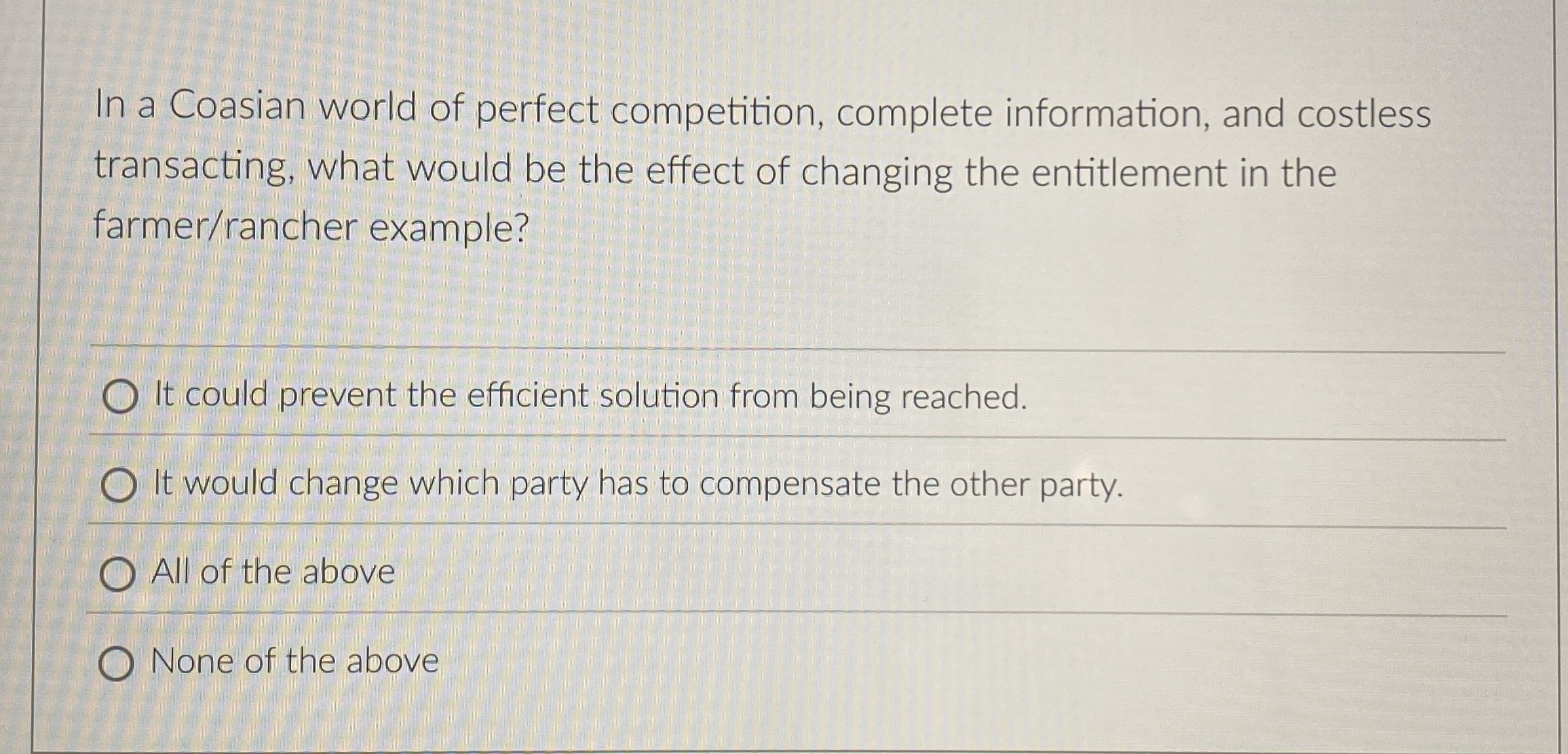 Solved In a Coasian world of perfect competition, complete | Chegg.com