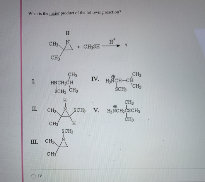 Solved What is the major product of the following reaction? | Chegg.com