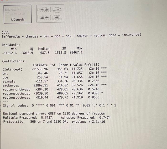 Solved Residual standard error: 6087 on 1330 degrees of | Chegg.com