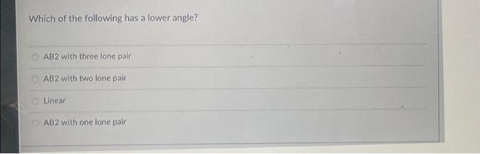 Solved What is the shape of AB4 type molecule where central | Chegg.com