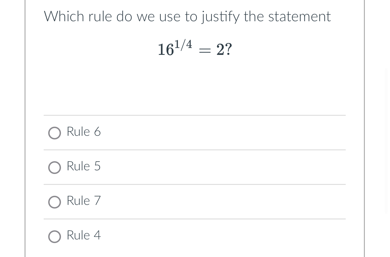 Solved Which rule do we use to justify the statement1614=2 ? | Chegg.com