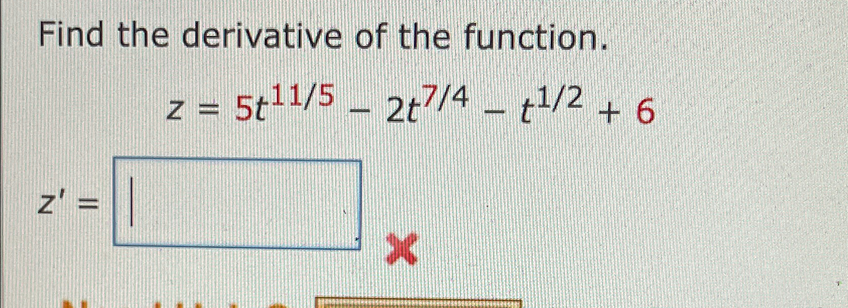 Solved Find the derivative of the | Chegg.com