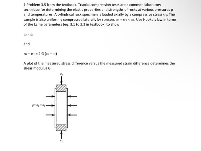 Solved 1.Problem 3.5 from the textbook. Triaxial compression | Chegg.com