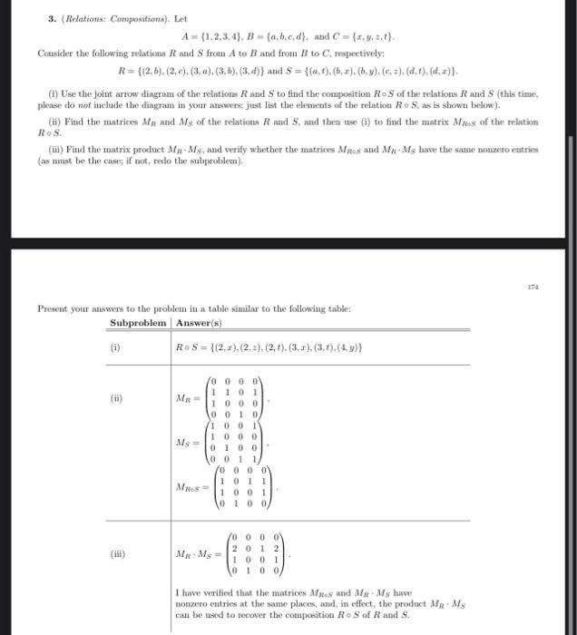 Solved 3. (Relations: Compositions). Let | Chegg.com