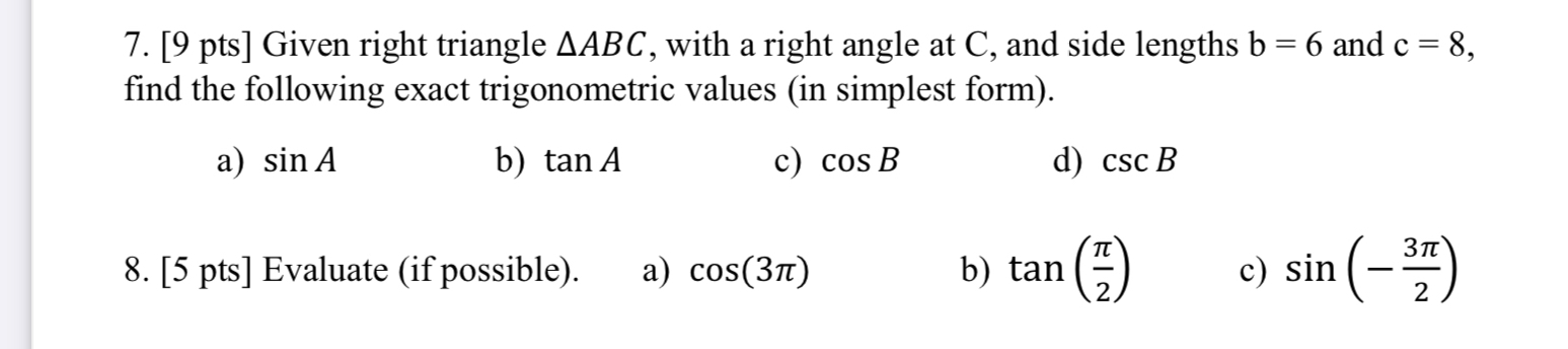 Solved 1] ﻿Given right triangle ????ABC, ﻿with a right angle | Chegg.com