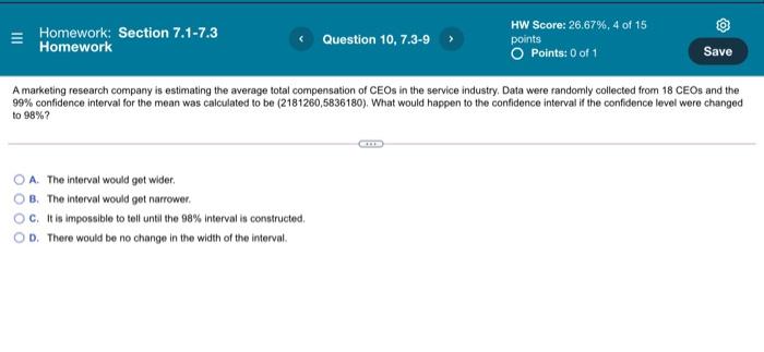 Solved Homework Section 7 1 7 3 Homework Question 9 7 3 6