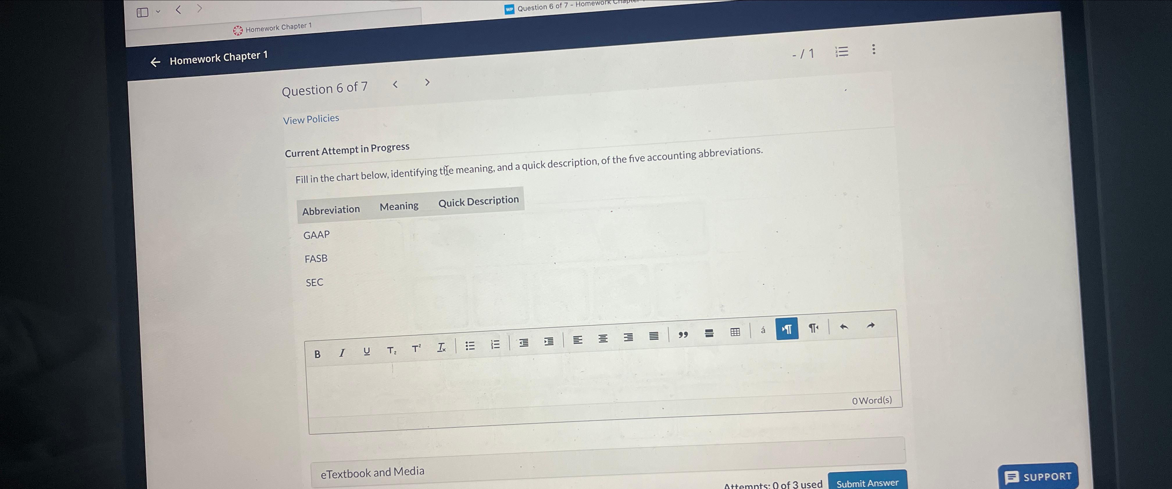 Solved larr Homework Chapter 1-1-=vdotsQuestion 6 ﻿of 7View | Chegg.com