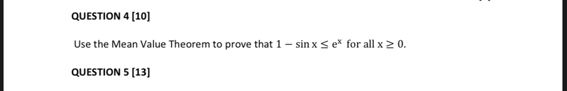 Solved QUESTION 4 [10]Use the Mean Value Theorem to prove | Chegg.com