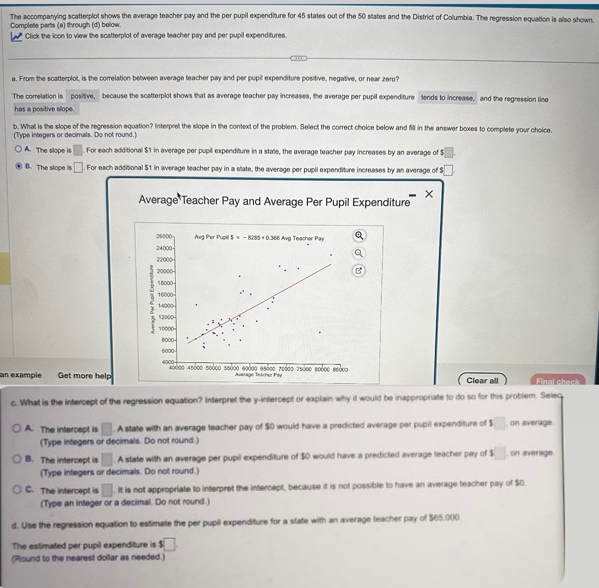 Solved The accompanying scatterplot shows the average | Chegg.com