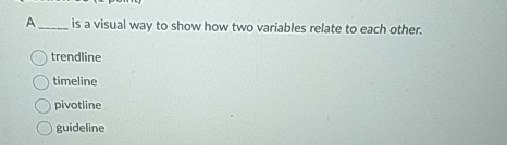 A ﻿is a visual way to show how two variables relate | Chegg.com