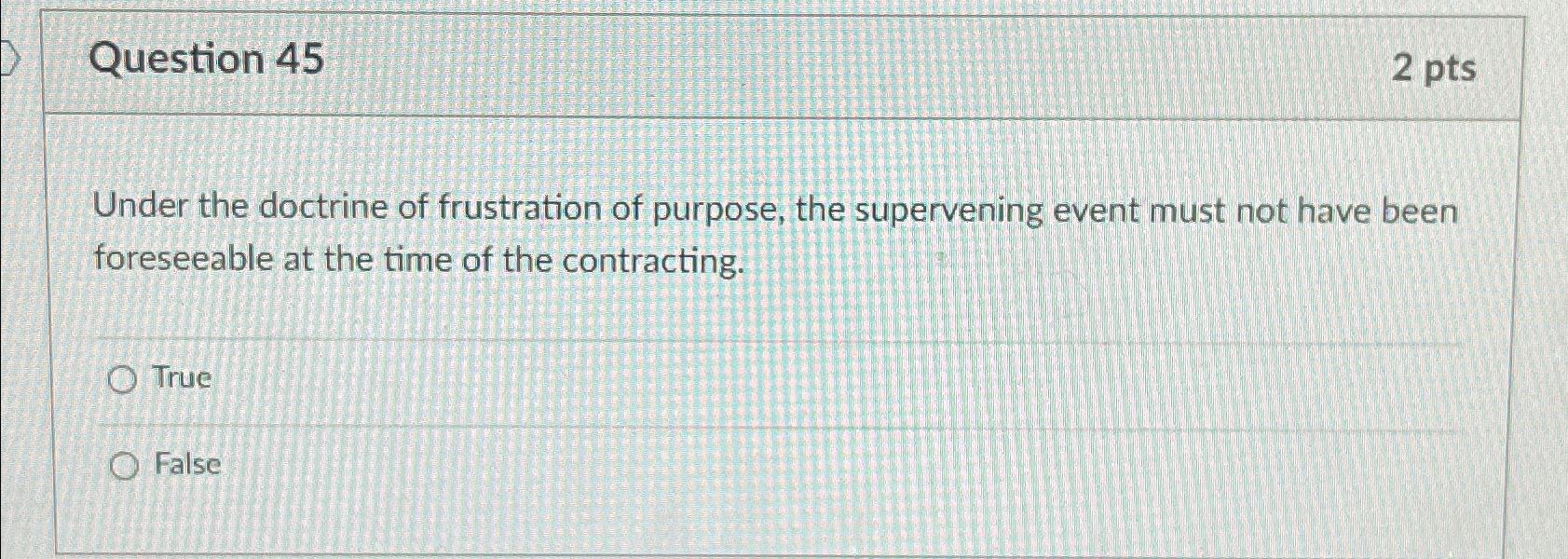 Solved Question 452 ﻿ptsUnder the doctrine of frustration of | Chegg.com