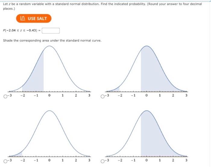 Solved Let z be a random variable with a standard normal | Chegg.com