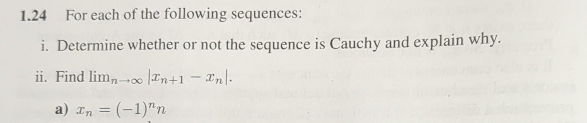 Solved 1.24 For each of the following sequences: i. | Chegg.com