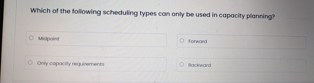 Solved Which of the following scheduling types can only be | Chegg.com