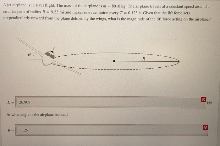 Solved A jet airplane is in level flight. The mass of the | Chegg.com