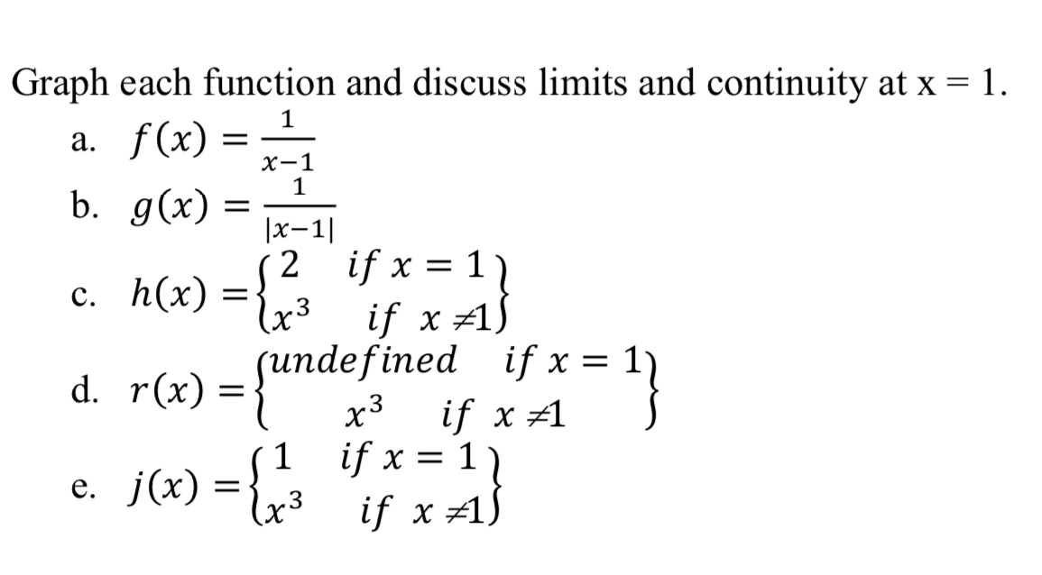 Solved Graph each function and discuss limits and continuity | Chegg.com