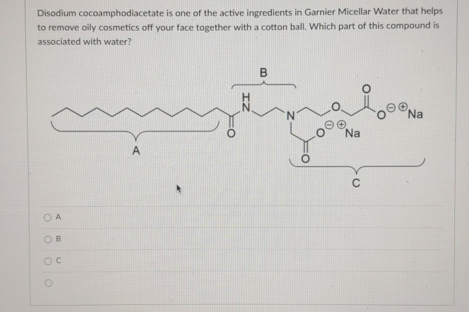 Disodium cocoamphodiacetate is one of the active | Chegg.com
