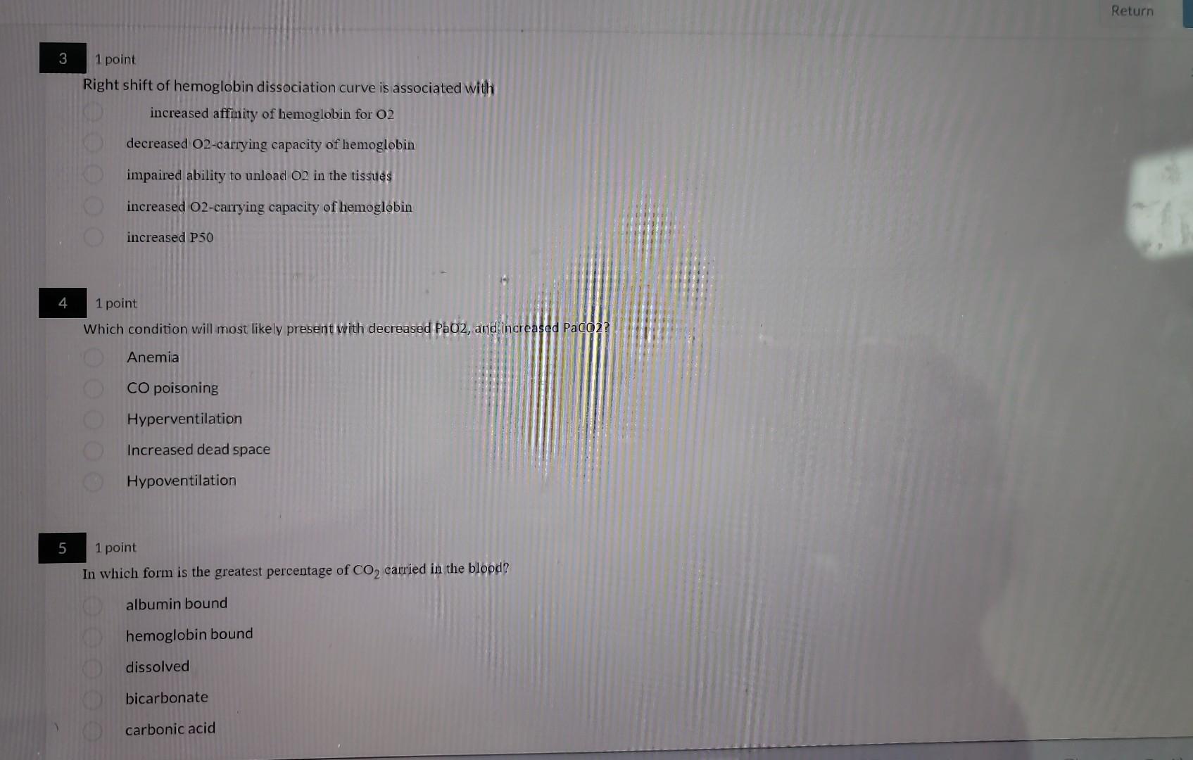 Solved 1 1 point As blood passes through systemic | Chegg.com