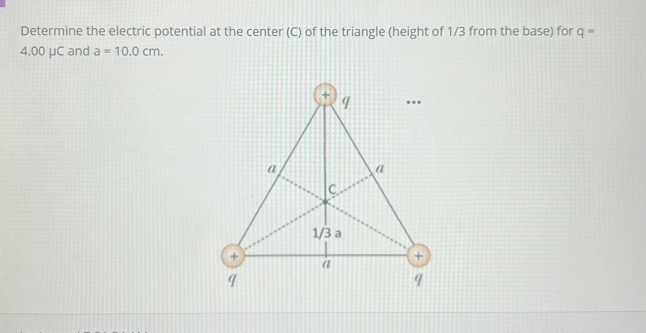 Solved Determine the electric potential at the center (C) | Chegg.com